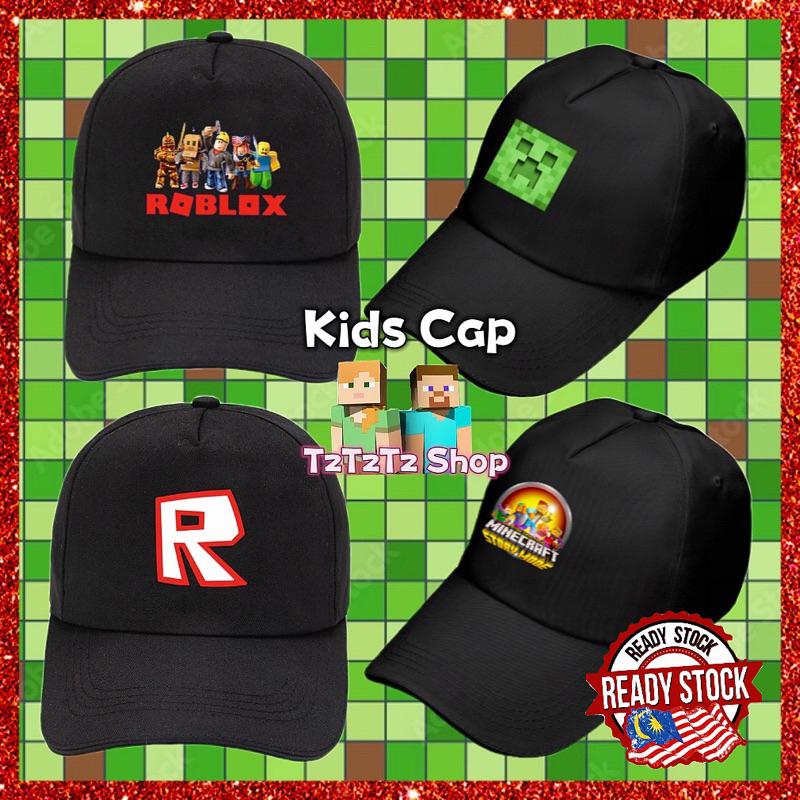 Ready Stocks Roblox Minecraft Boy caps kids hat cap cute top - TikTok ...