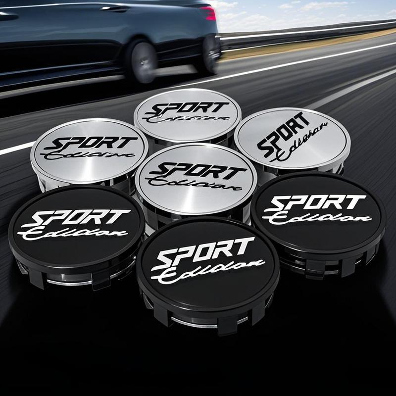 4PCS SPORT Logo Wheel Center Caps - 54mm (Fits 52mm-50mm), Black ...