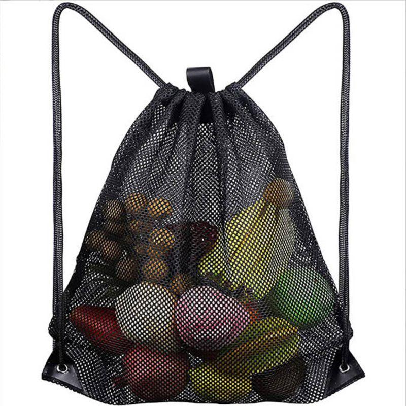 Mesh Drawstring Bag Swim Bag Mesh Swimming Bag Foldable Washable ...