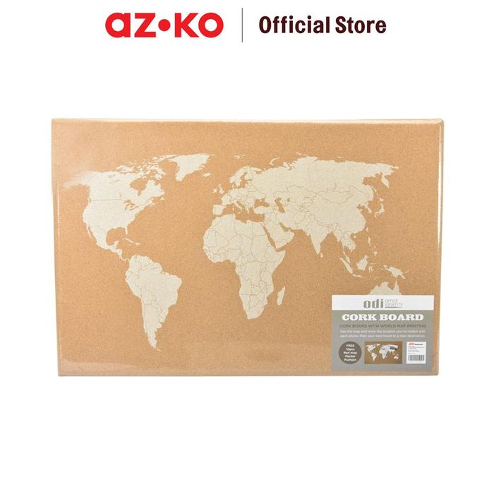 Promo AZKO Cork Board Peta Dunia Pin Board Papan Display Soft Board ...