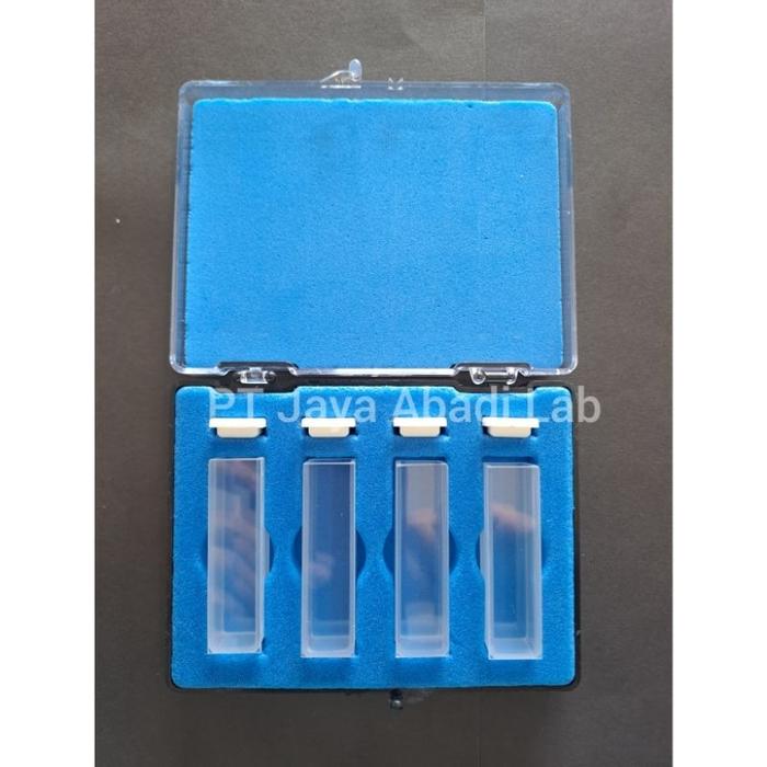 Jual Glass cuvette kuvet kaca spektrofotometer dengan tutup isi 4 pcs ...