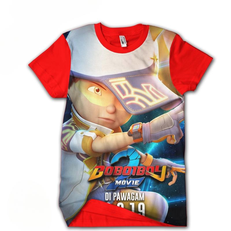 Baju-T Filem Galaksi Suria, Boboiboy, Corak Cetakan Anime, Baju-T ...