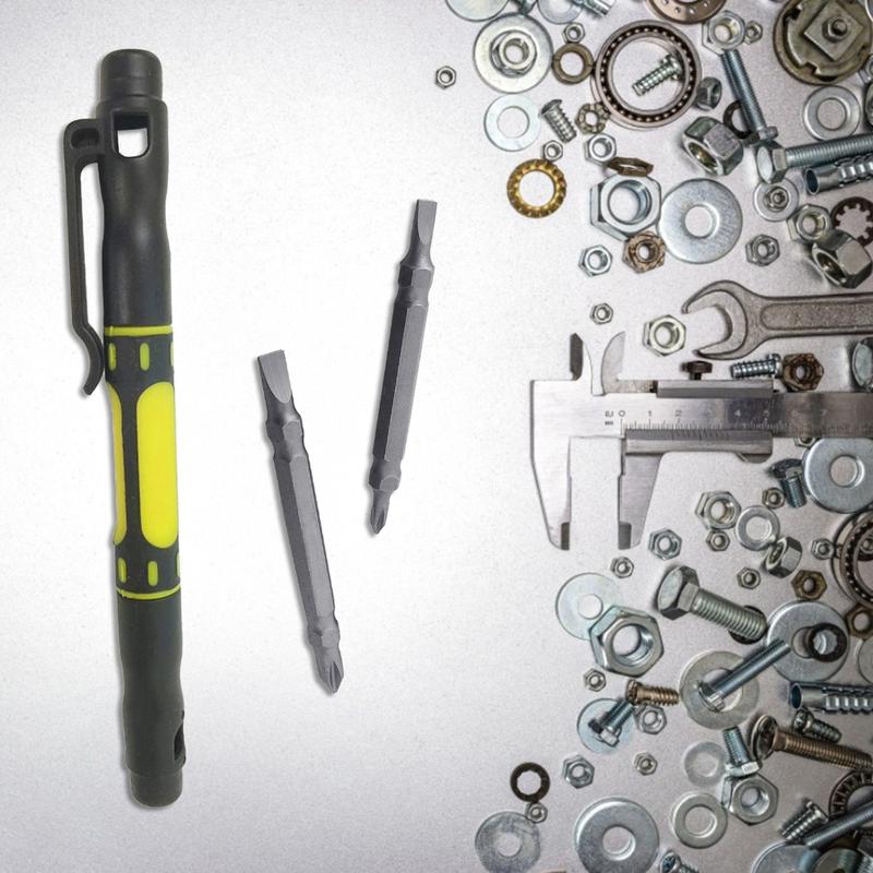 Pen Shape Pocket Mini Screwdriver with 4 Double End Bits Repair Tools ...