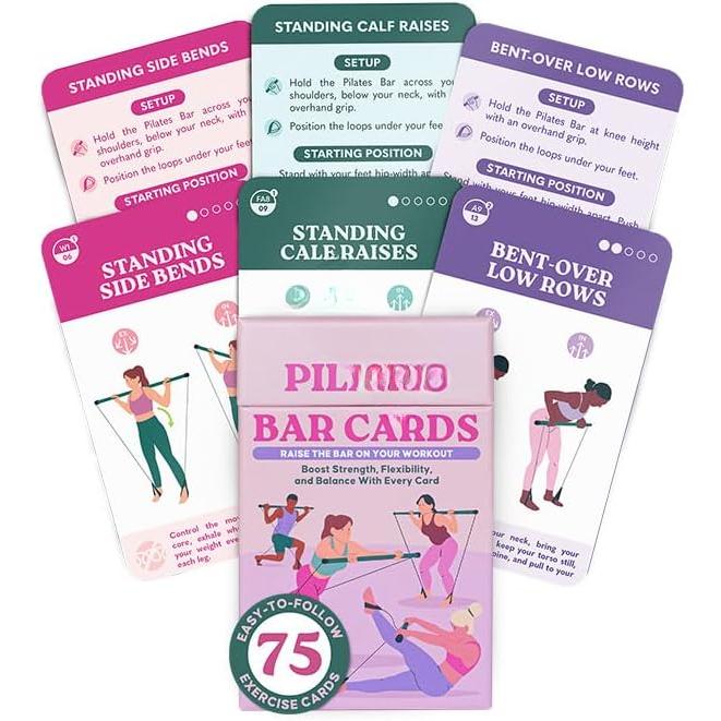 75 Pilates Bar Exercise Deck - Home Workouts for Upper, Lower , & Core ...