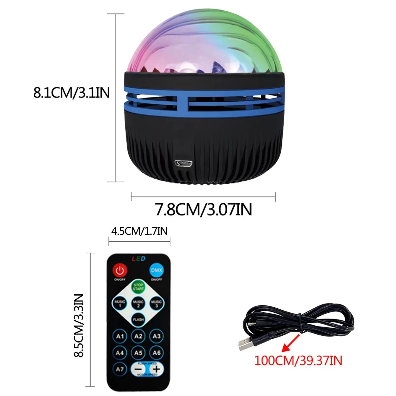 1 Piece Christmas Gift 7 Color LED Northern Light Projector, Remote ...