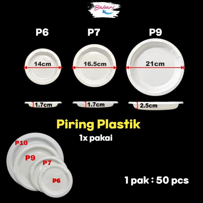 Jual piring plastik hajatan pesta disposable sekali pakai p6 p7 p9 isi ...