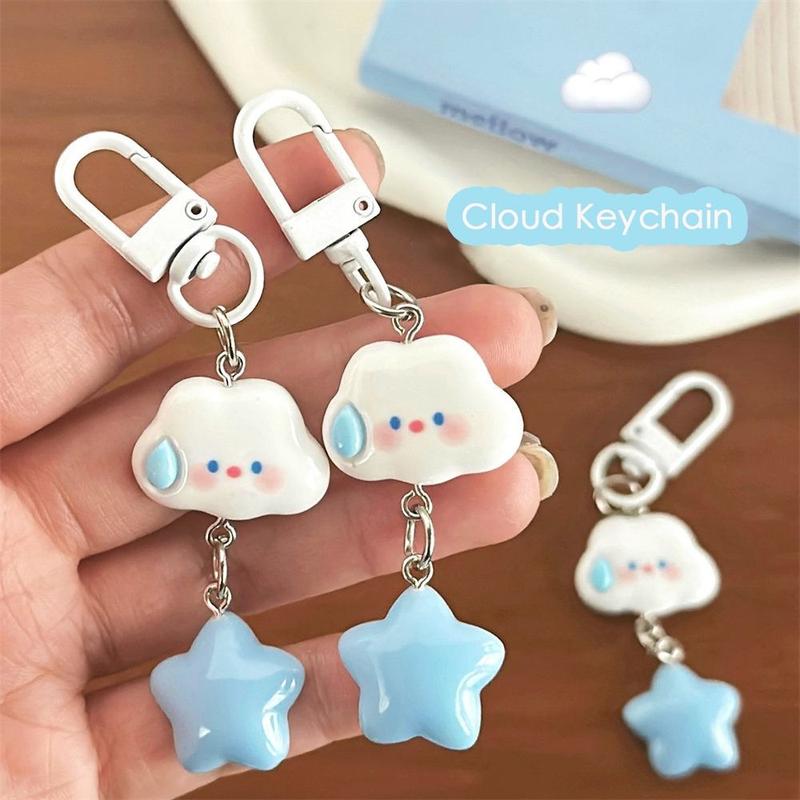 Bag Accessories Cute Cloud Keychain Car Key Accessories Funny Cloud ...