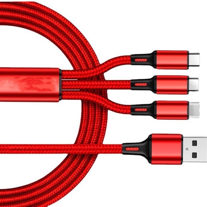 Three-in-One Data Cable Applicable to Apple Android Type C Fast ...