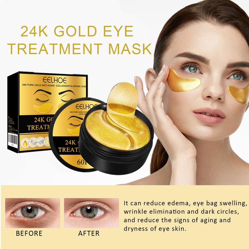 EELHOE 24K Gold Eye Treatment Mask with Hyaluronic Acid for Hydration ...