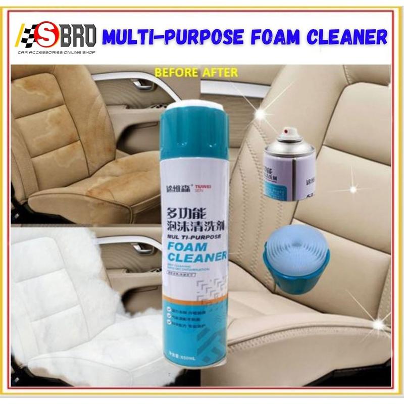 Multi-Purpose Foam Cleaner 650ml With Head Brush Pencuci Serbaguna ...