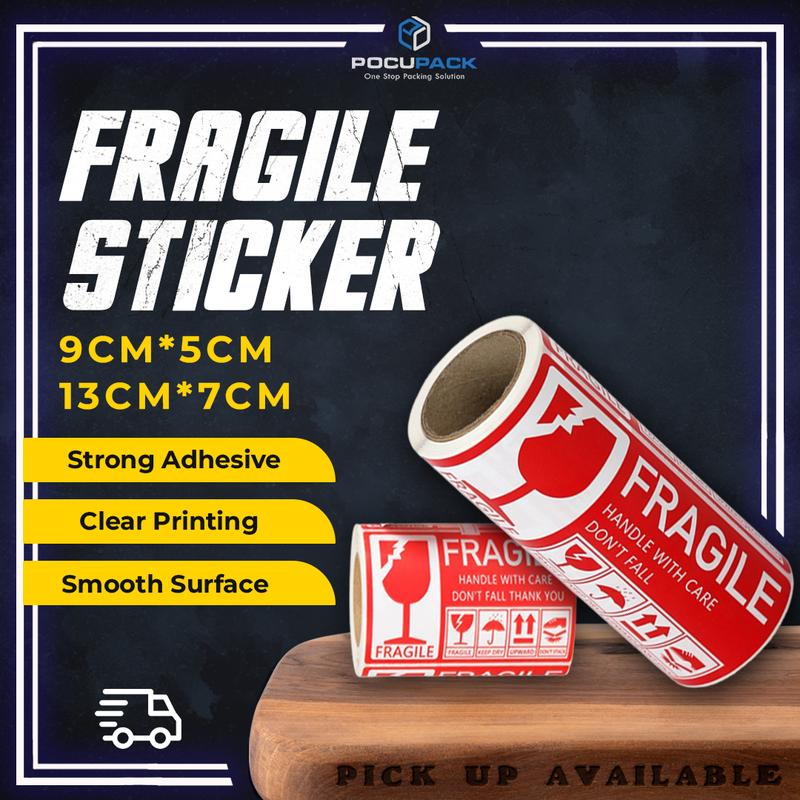 9cmx5cm/13cmx7cm, 500pcs Fragile Sticker / Mudah Pecah Sticker - TikTok ...