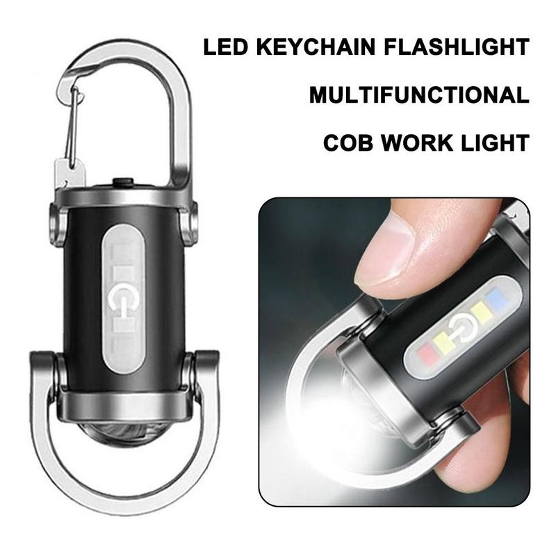 LED Keychain Flashlight Multifunctional COB Work Light Keyring - TikTok ...