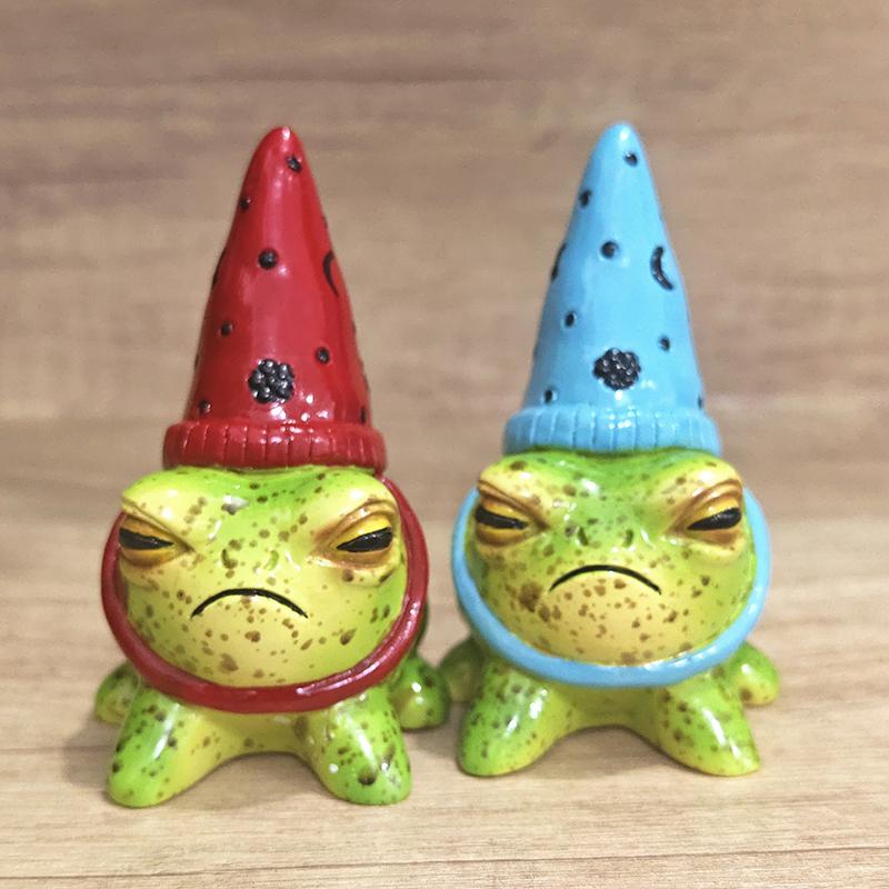 [YZV]Frog Statues For Garden Witch Hat Little Frog Statue Resin ...