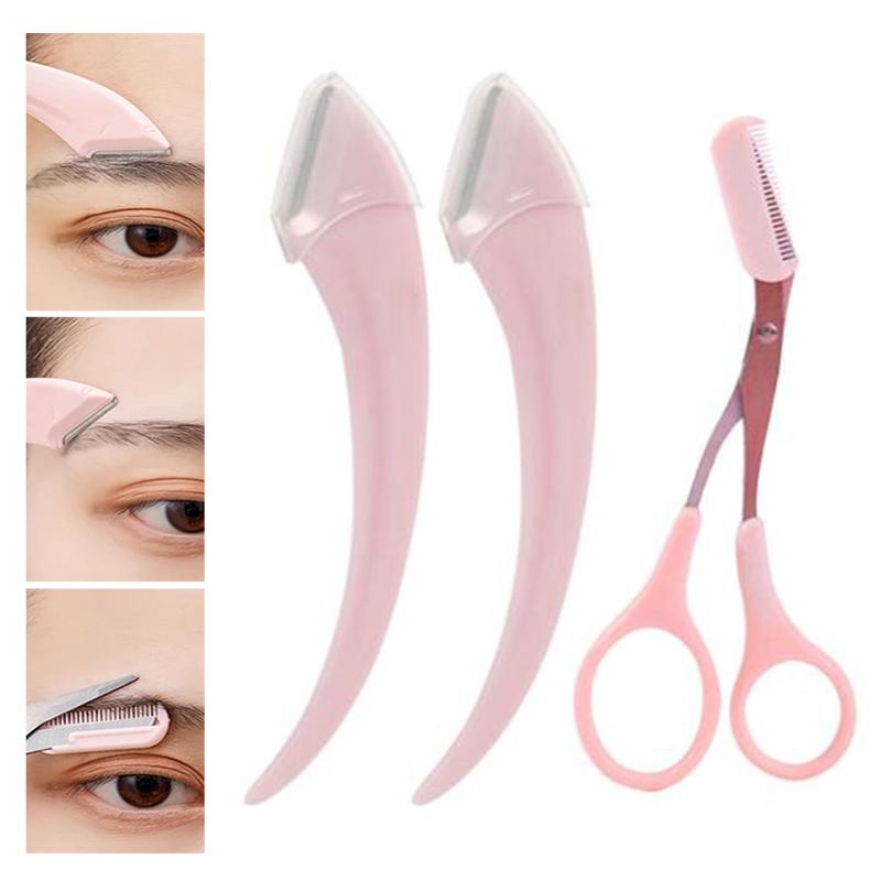 PROMO DAY! 1 SET Eyebrow Trimmer Scissors With Comb Eyebrow Razor ...