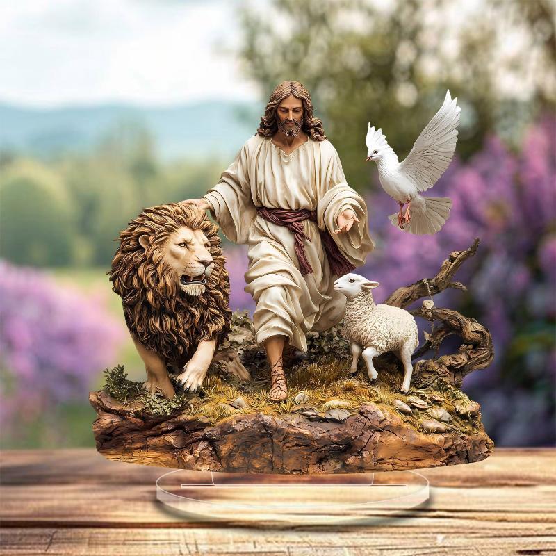 [2D Flat] 2025 2D Jesus Figurine, Catholic Religious Table Sign ...