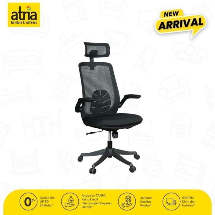 Promo Atria Kursi Kantor Gwen Sandaran Tinggi 64x63x118Cm HT-274A Black ...