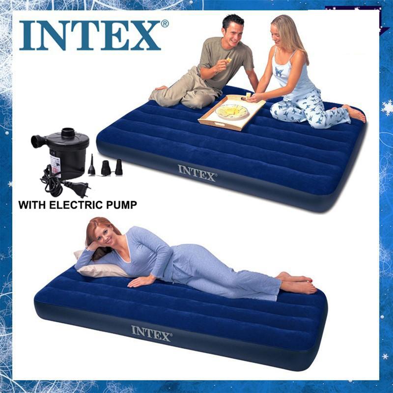 Intex Inflatable Flocked Air Bed Mattress Single /Twin /Double - TikTok ...