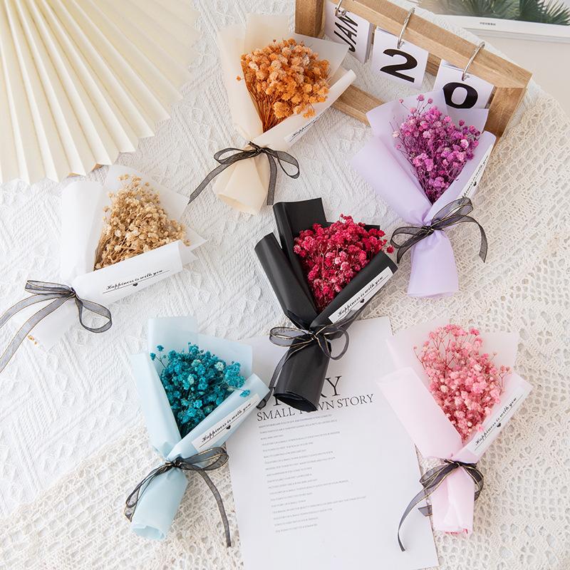 Teacher Valentine's Day Rose Starry Sky Dried Flowers Bouquet Creative ...