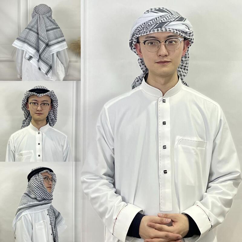 Muslim with checkered wavy stripes men s headscarf headband set ...