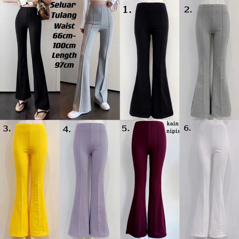 Women Palazzo Bootcut Tulang Seluar Bootcut Tulang Cotton - TikTok Shop ...