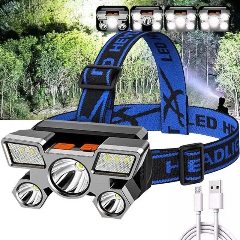 New Strong Light Head Flashlight USB Rechargeable Super Bright - TikTok ...