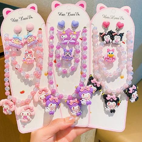 Children's Necklace Girl Bracelet Ear Clip Ring Set Girl Bab - TikTok ...