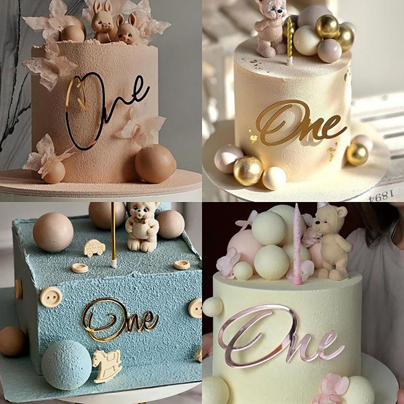 Topper Kek, Reka Bentuk Baru, "Happy Birthday" dalam Emas Mawar ...