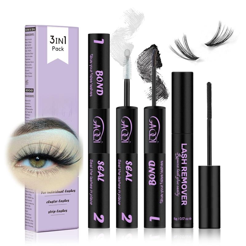 Lash Bond and Seal and Remover, Lash Clusters Glue Easy to Use 3 in 1 ...
