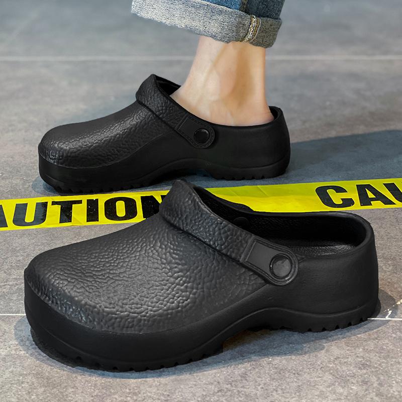 Non-slip Kitchen Work Shoes Oil-proof Safety Shoes Light Men - TikTok ...