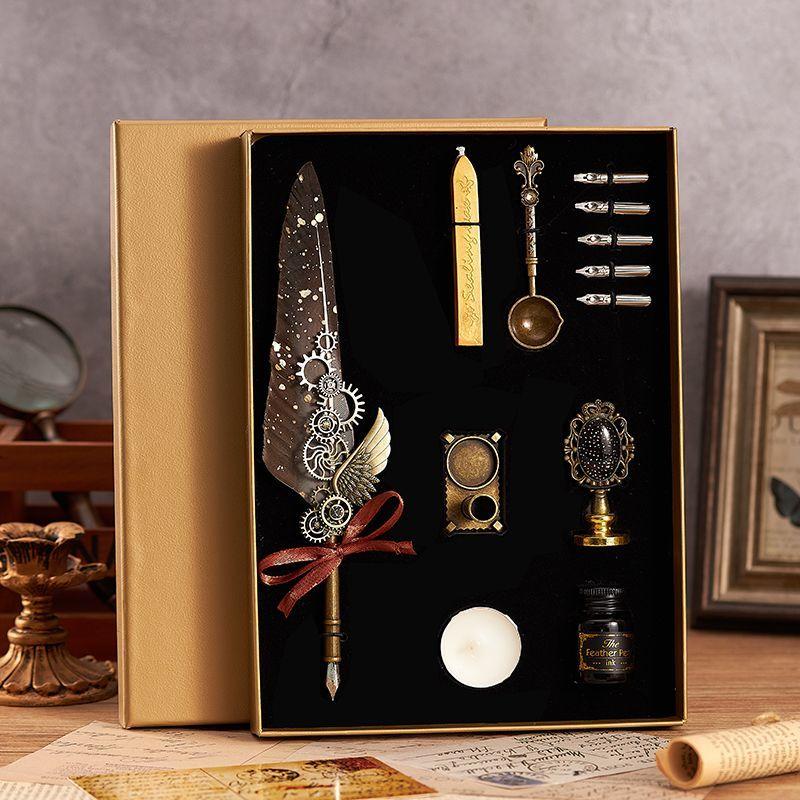 Set Hadiah Pen Bulu Harry Potter Retro Eropah, Pen Celup Air - TikTok ...