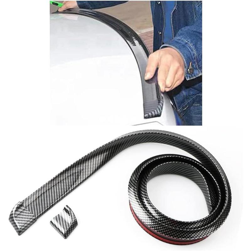 Car Rear Spoiler Roof Lip Kit, Carbon Fiber 3D Rubber Trunk Spoiler ...