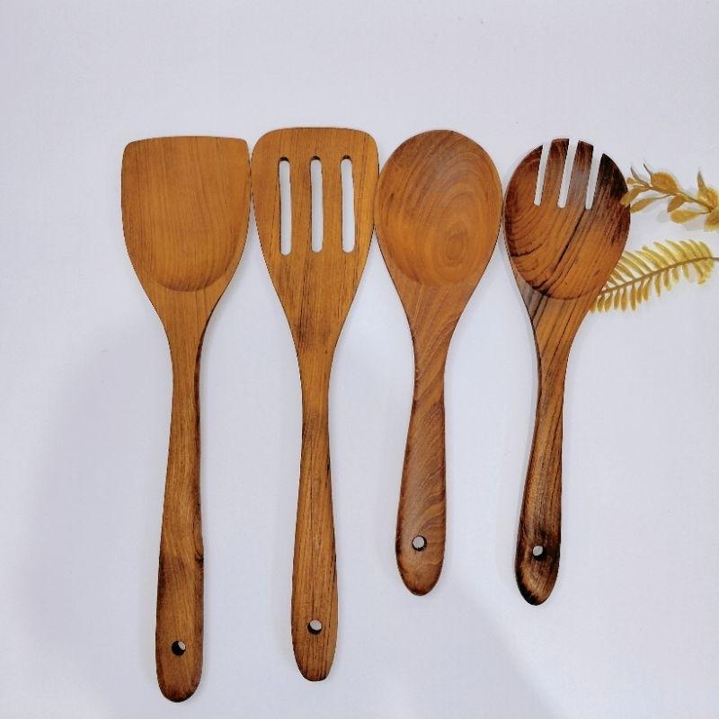 Sutil Panjang Kayu Jati - Spatula set 4 in 1 - Utensil set 4pcs - Shop ...