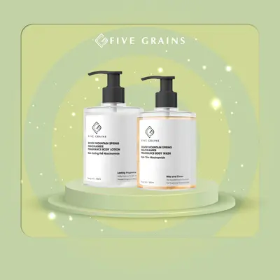 Combo sữa dưỡng thể, sữa tắm giúp dưỡng ẩm dưỡng trắng da Niacinamide Five Grains 500ml TikTok ...