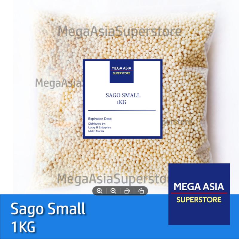 Mega Asia Small Sago White Tapioca Pearl 1kg For Halo halo Buko ...