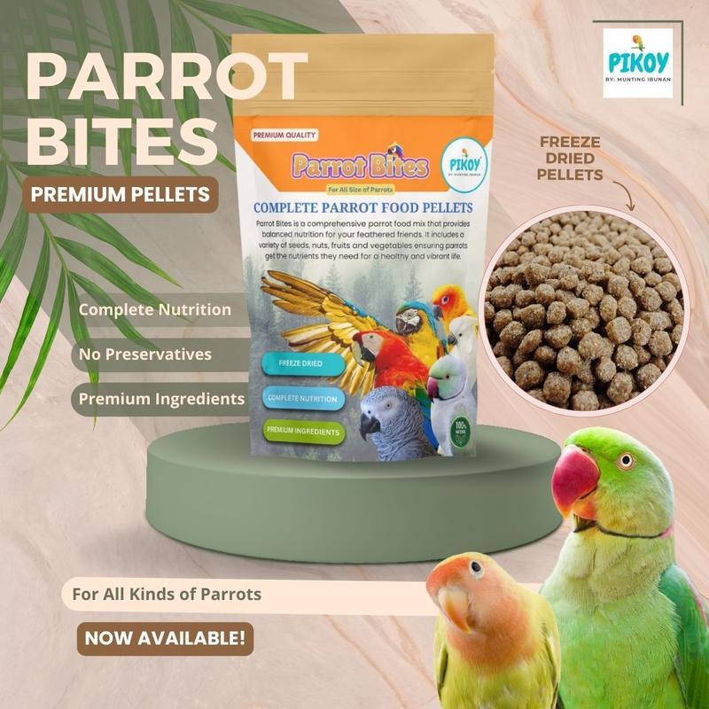 Pikoy Parrot Bites Bird Pellet Food for All Sizes - Freeze-Dried ...