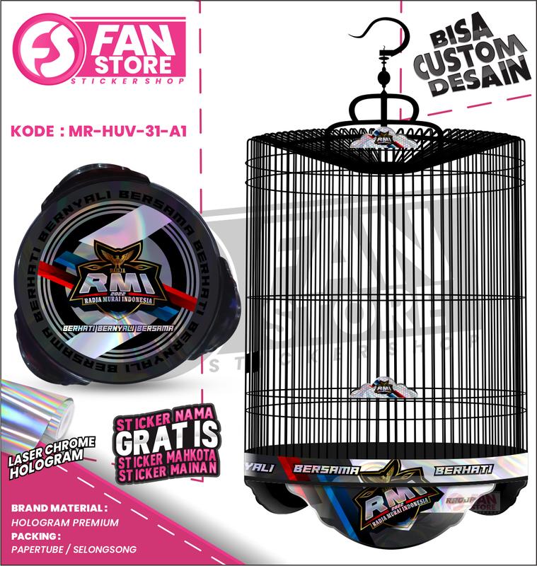 DECAL STIKER TEBOK MURAI RADJA MURAI INDONESIA RMI NO 1 2 3 HOLOGRAM UV ...
