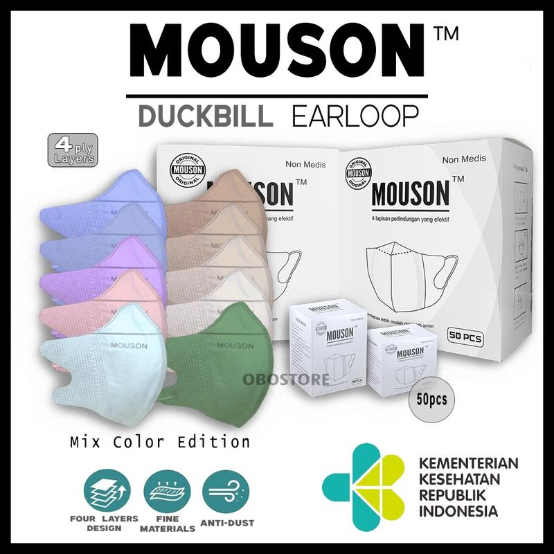 Masker Mouson Duckbill Earloop Mix Masker Mouson Mix 4ply 50pcs - Shop ...