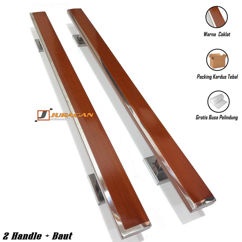 Handle Pintu 2 Daun Warna Coklat 60 cm - Gagang Pintu Kupu tarung ...