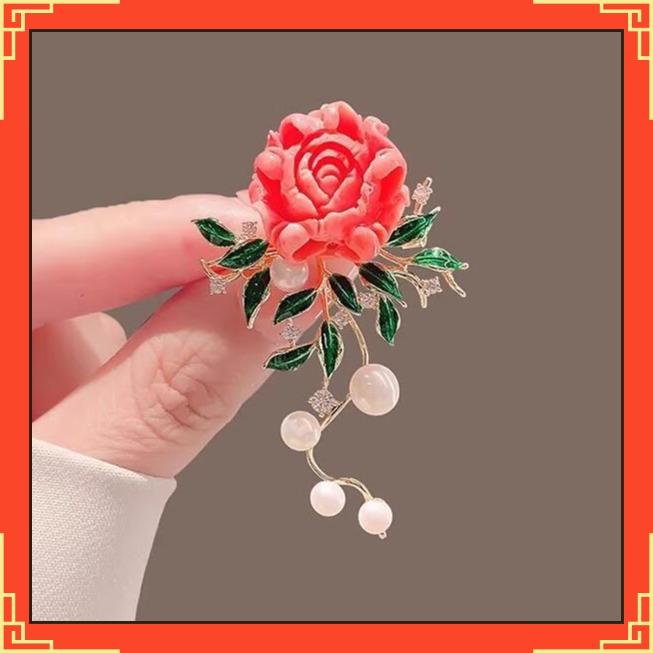 Kerongsang Bunga Peony, Mewah dan Diperibadikan, Rekaan Elegan ...