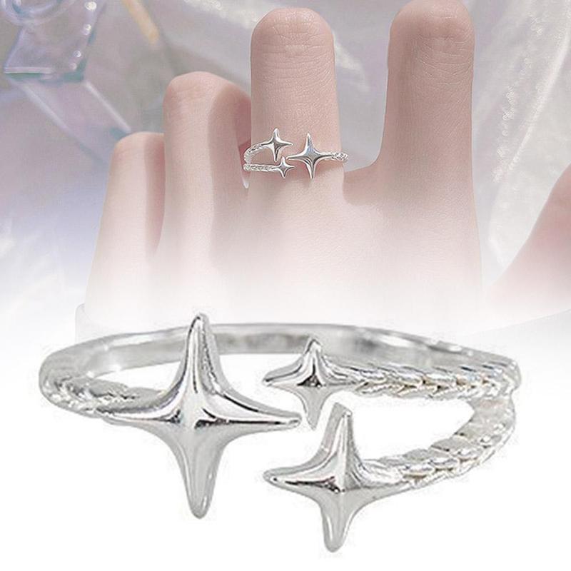 Women's Star Open Ring Creative Retro Adjustable Ring Couple - TikTok ...