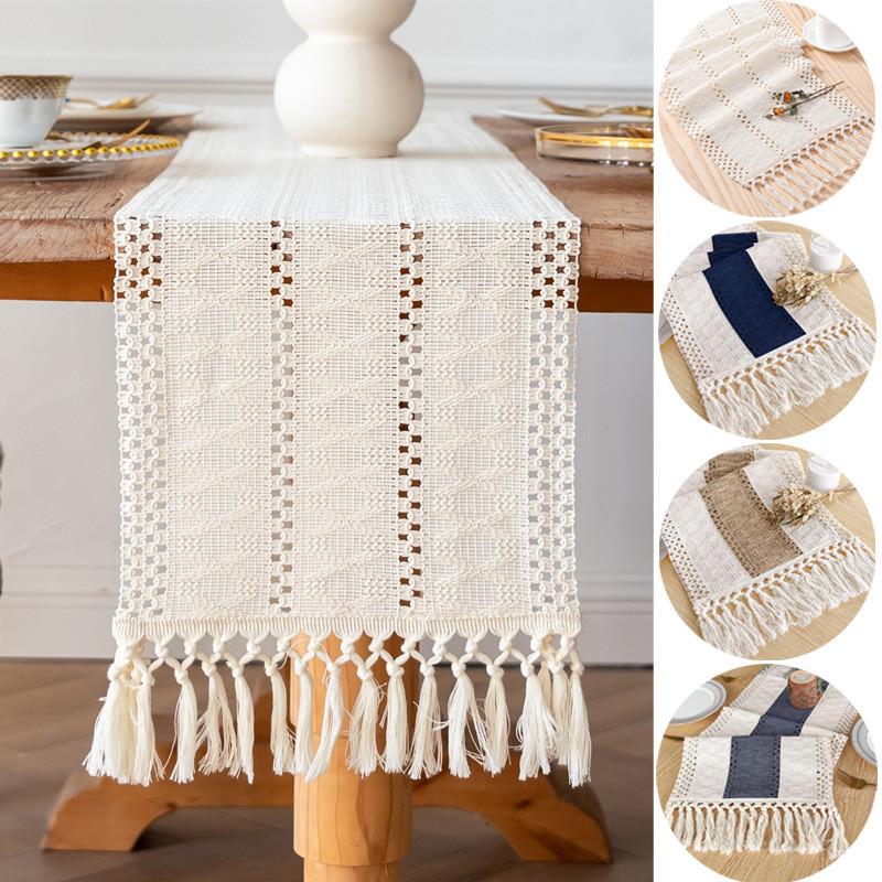 Table Cloth Macrame Table Runner Farmhouse Style Modern Farmhouse ...