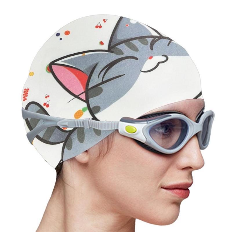 Swimming Caps Ears Long Hair Waterproof Elastic Silicone Swi - TikTok ...