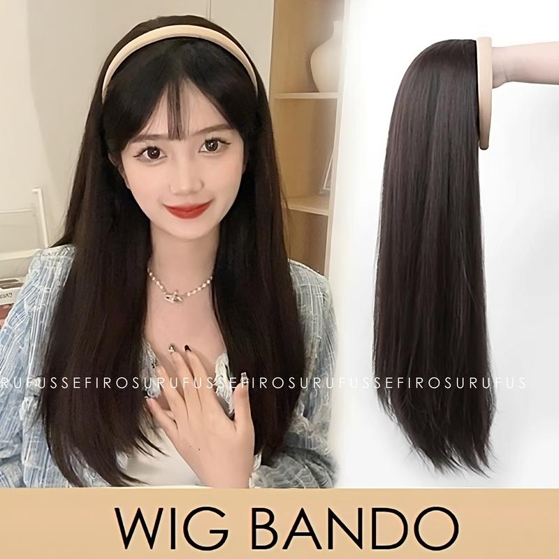 WIG BANDO / RAMBUT PALSU WANITA MODEL BANDANA 01 CURLY - Shop | Tokopedia