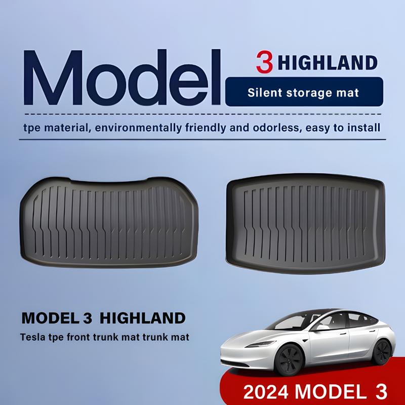 Suitable for 2024 Tesla Model 3 Highland trunk mat upgrade TPE - TikTok ...