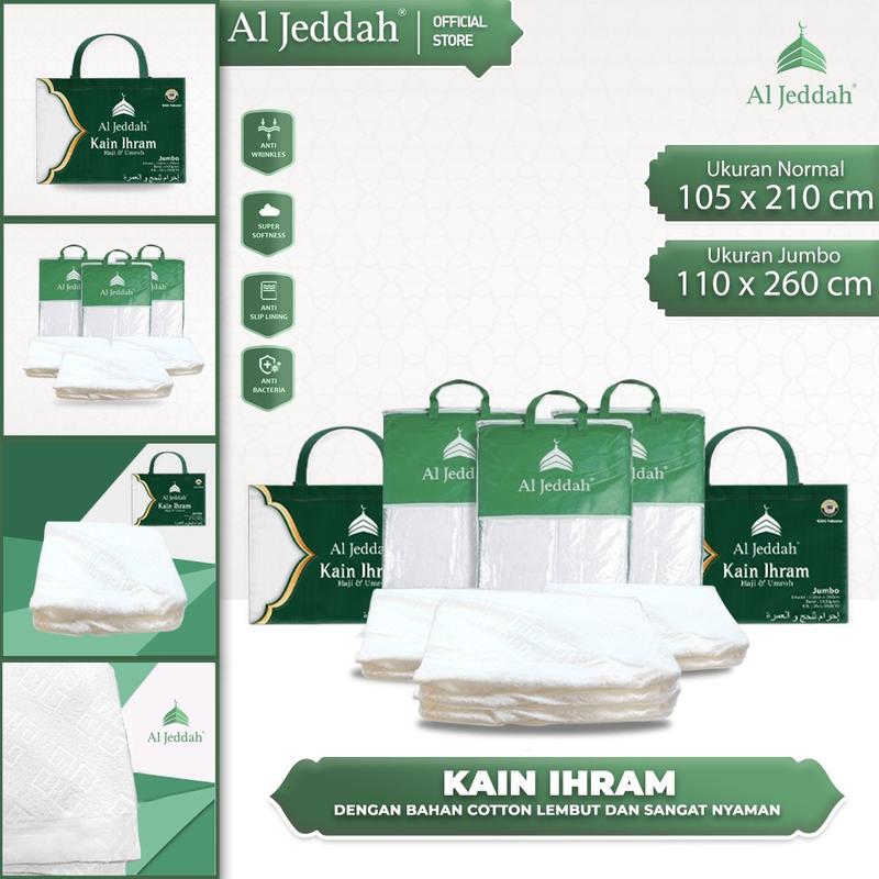 Kain Ihram Al-Jeddah Kain Ihrom Haji Umroh / Handuk Ihram Import - Shop ...