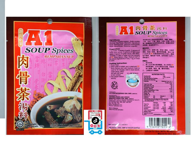A1 Bak Kut Teh Soup Spices 35G / A1 Chicken Soup Spices 35G - TikTok ...