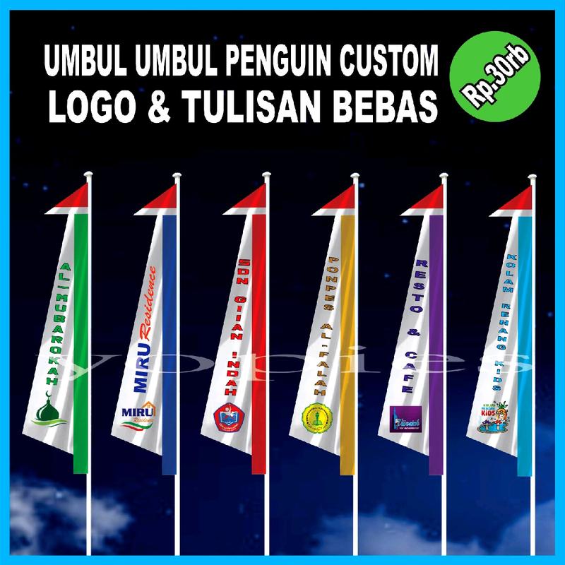 umbul umbul logo dan tulisan bebas - Shop | Tokopedia