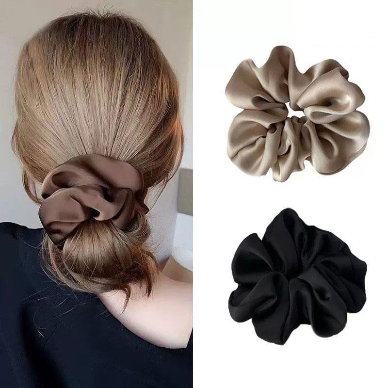 Satin texture, large intestine hair loop temperament, tie head - TikTok ...