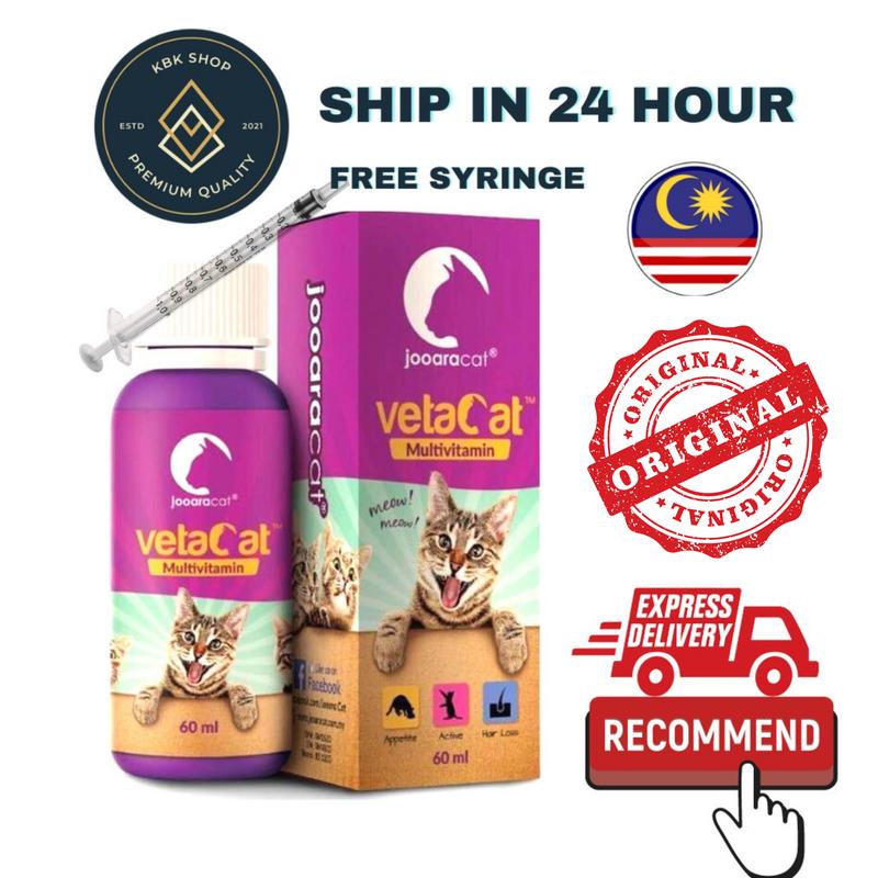 Vetacat 60mL Vitamin Bulu Selera Kucing MULTI-VITAMIN Cat & Kitten ...