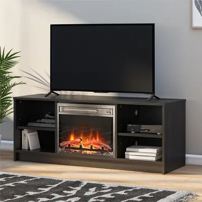 Selected Tv Stand with Fire Place 55 Tv Dark Grey TikTok Shop